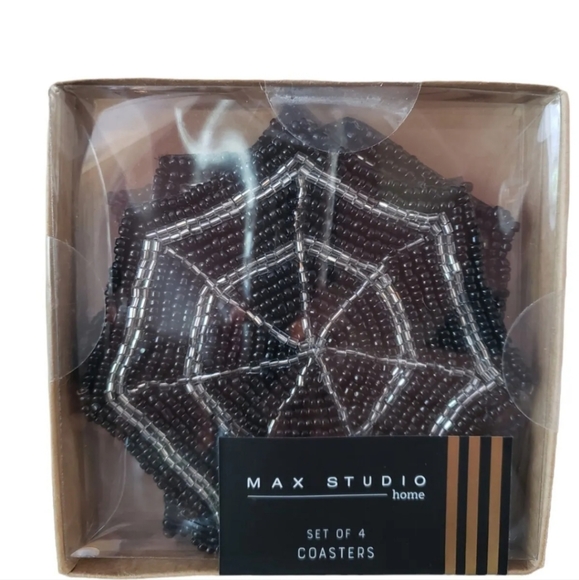 Max Studio | Dining | Max Studio Beaded Halloween Spiders Web Drink ...